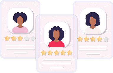 Job candidate cards with rating flat style Vector Image