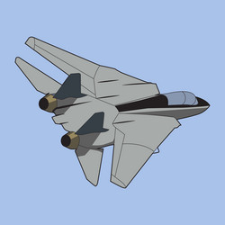 F14 tomcat outline jet fighter Royalty Free Vector Image