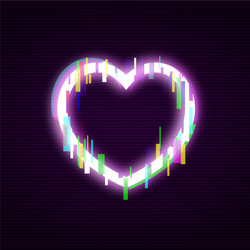 Neon question mark with glitch effect abstract Vector Image