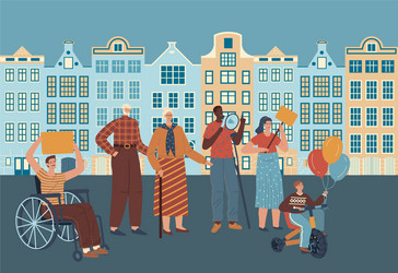 People protest crowd demonstration activist Vector Image