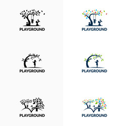 Playground logo playgroup preschool kindergarten Vector Image