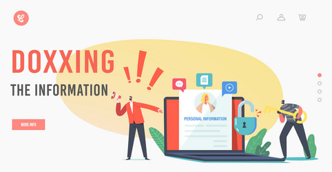 Doxing app interface template Royalty Free Vector Image
