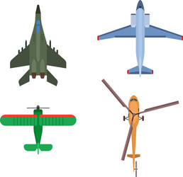 Airplane top view and aircraft Royalty Free Vector Image