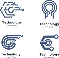 Circular technology circuit icon logo Royalty Free Vector