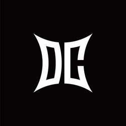 Dc monogram logo with square rotate style outline Vector Image