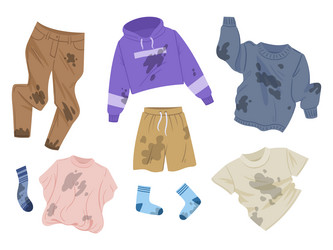 Cartoon dirty and clean clothes laundry apparel Vector Image