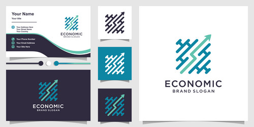 Economic logo with creative abstract element Vector Image