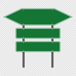 Green traffic signroad board signs isolated Vector Image