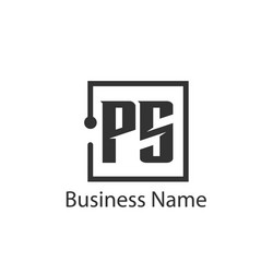 Initial letter ps logo template design Royalty Free Vector