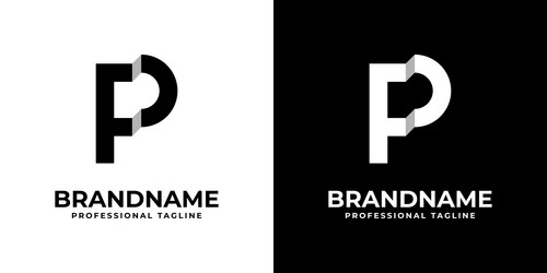 Letter fp line monogram logo suitable for any Vector Image