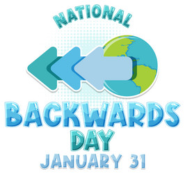 National backward day banner design Royalty Free Vector