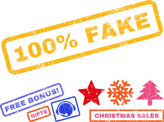 100 percent fake rubber stamp Royalty Free Vector Image