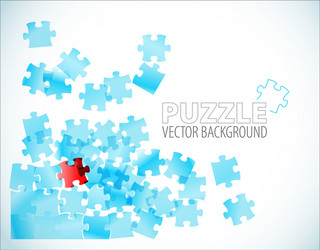 Jigsaw puzzle background banner or frame Vector Image
