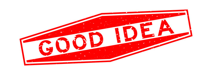 Grunge red good idea word rubber seal stamp Vector Image