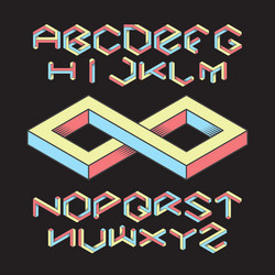 Isometric 3d font three-dimensional alphabet Vector Image