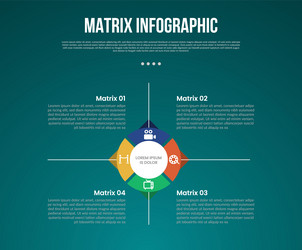 Matrix structure dimensions template infographic Vector Image