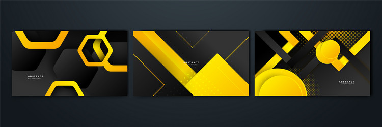 Modern black and yellow background template Vector Image