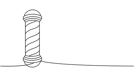 Barber shop one line continuous drawing Royalty Free Vector