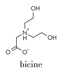 Bicine buffering agent molecule skeletal formula Vector Image