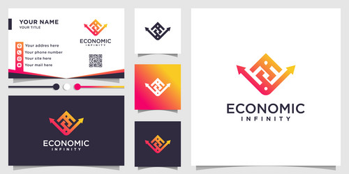 Economic logo with creative abstract element Vector Image