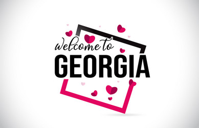 Georgia welcome to word text with handwritten Vector Image