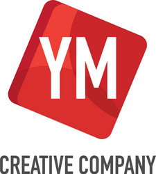 Initial letter ym creative circle logo design Vector Image