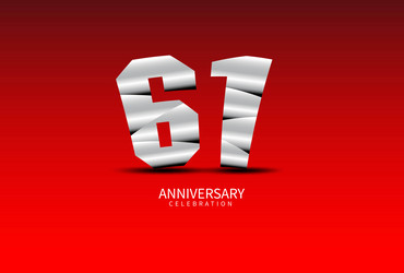 61 year anniversary celebration logo Royalty Free Vector