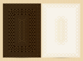 A4 format cards decorated with lace pattern Vector Image
