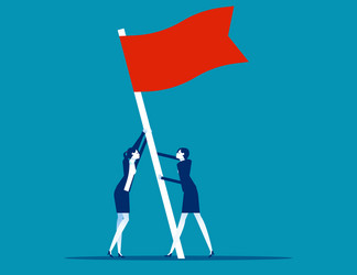Flag as a symbol success and heights people Vector Image