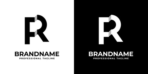 Letter fr and rf pillar logo suitable Royalty Free Vector