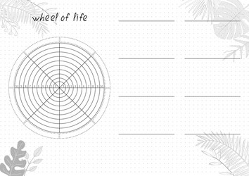 Printable a4 paper sheet with wheel life Vector Image