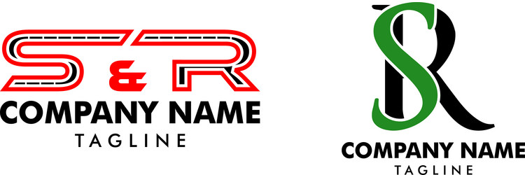 Initial letter sr logo template design Royalty Free Vector