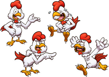 Scared Cartoon Chicken