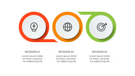 Creative concept for infographic with 3 steps Vector Image