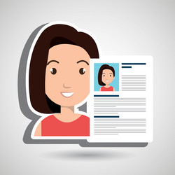 Cv resume woman icon Royalty Free Vector Image