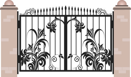 Golden forged gate Royalty Free Vector Image - VectorStock