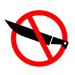 Knife use strictly prohibited icon Royalty Free Vector Image