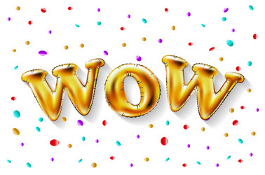 Gold wow balloons background for web banners Vector Image