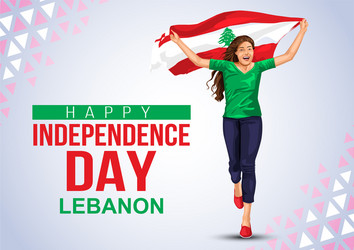 Happy independence day lebanon template design Vector Image