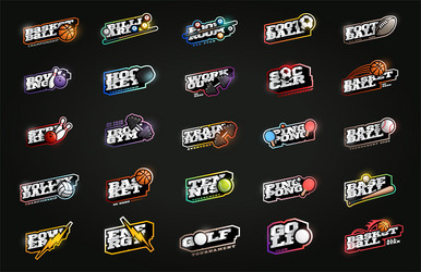 Mega sport logotype set modern professional Vector Image