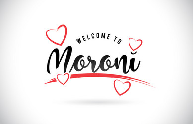Moroni welcome to word text with handwritten font Vector Image