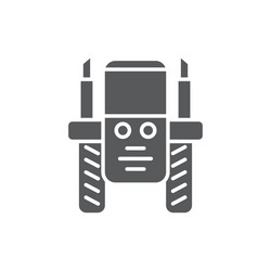 Tractor front icon symbol tools isolated on white Vector Image