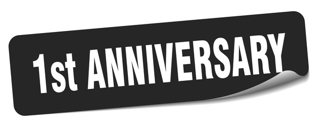 1st anniversary sticker label Royalty Free Vector Image