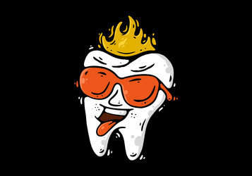 Mascot character of tooth jumping on skateboard Vector Image