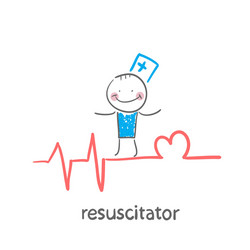 Resuscitation is on the line showing beating Vector Image