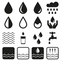 Water icon set of faucet Royalty Free Vector Image
