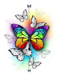Rainbow monarch butterfly Royalty Free Vector Image