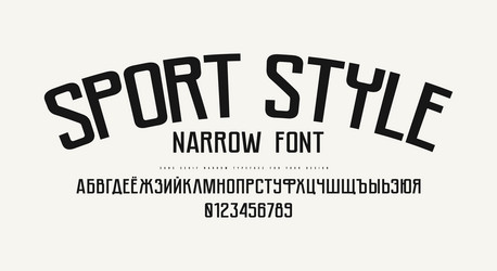 Narrow serif font for label and emblem Royalty Free Vector