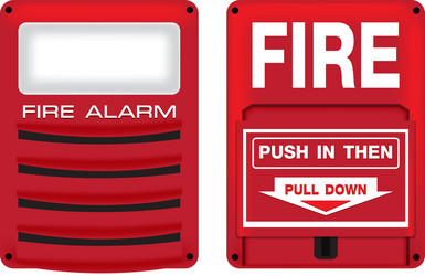 Fire alarm safety set Royalty Free Vector Image