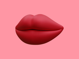 3d realistic red beautiful womens lips isolated Vector Image